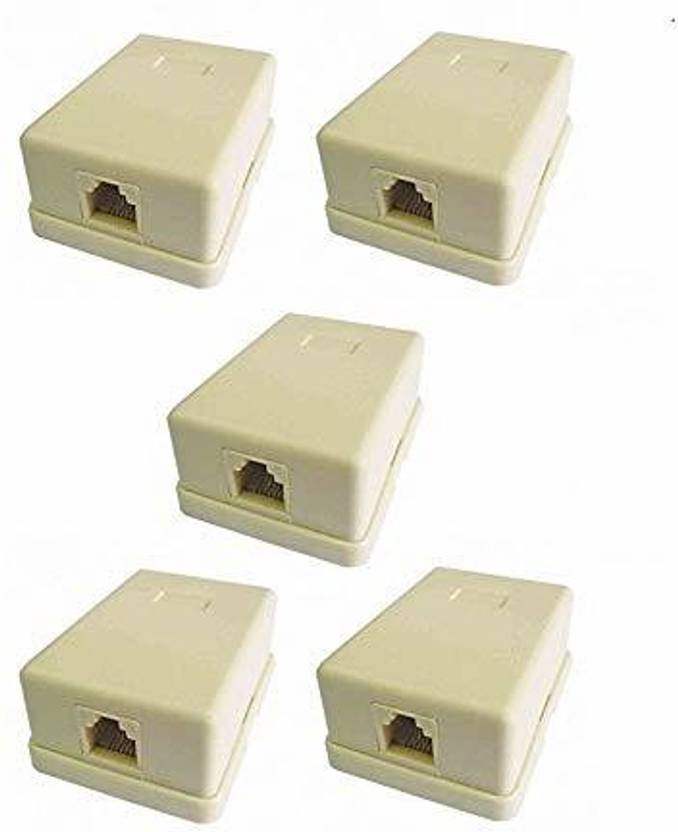 Linketel 5 Pcs Single Port RJ11 Telephone Rosette Junction Surface LAN ...