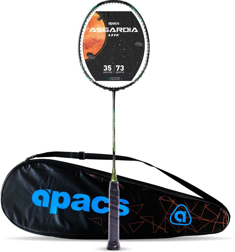 APACS Asgardia Lite (73G, 35 LBS) Black, Green Unstrung Badminton ...