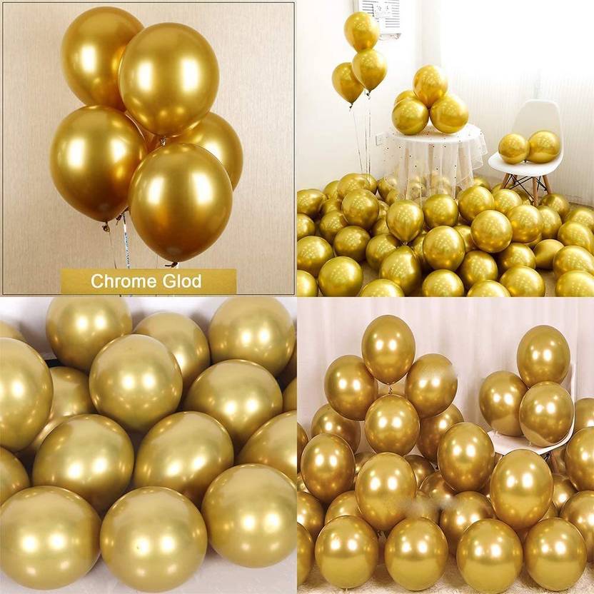 Flipkart.com | THE GUBARA CRAFT Solid 50 PC HD METALLIC GOLD BALLOON ...