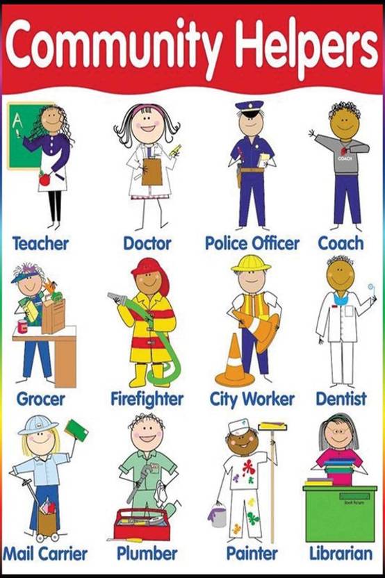 Learning Poster for Kids|Community Helpers|Kids Educational Poster For ...