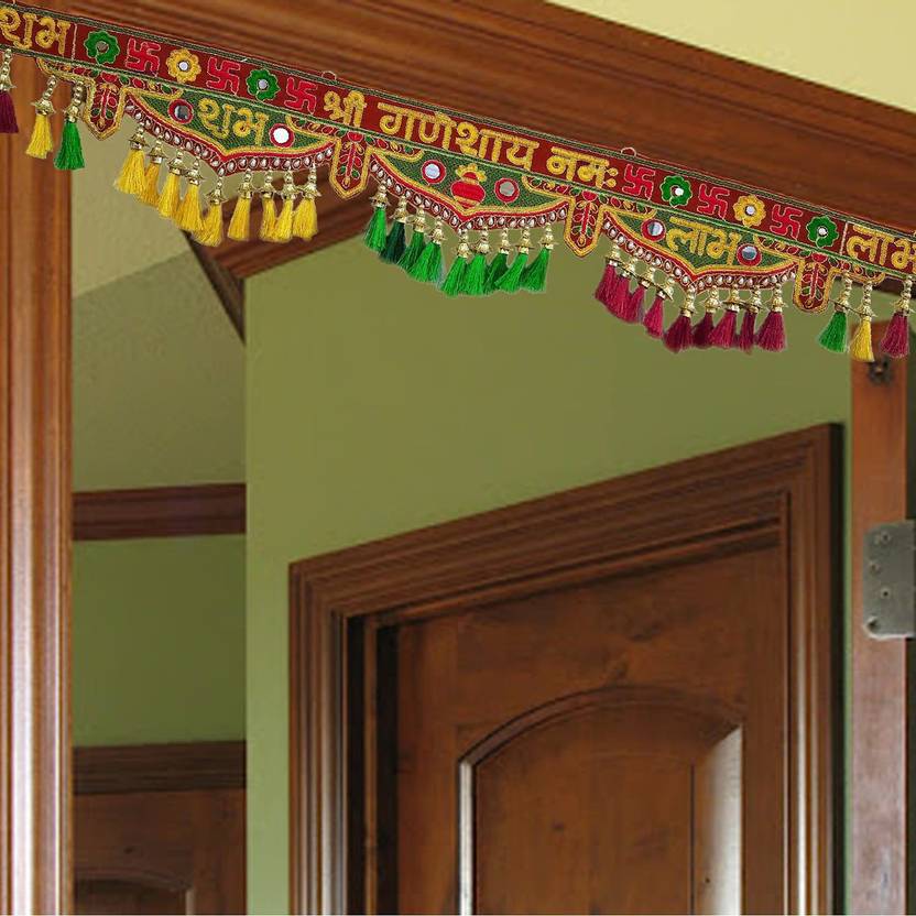 Ascension Fabric Subh Labh Door Toran Ganesha Namah Traditional Art ...