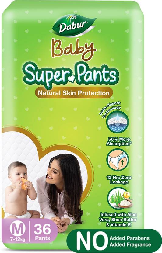 Dabur Baby Super Pants | Diaper Infused with Aloe Vera, Shea Butter ...