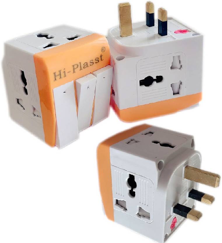 HI-PLASST 3 Way multiplug Universal UK Flat Pin 3 Pin Travel Power ...