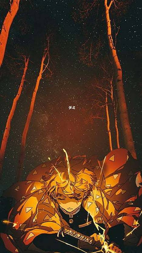 Zenitsu Anime Demon Slayer Forest Kimetsu No Yaiba Lightning Samurai ...