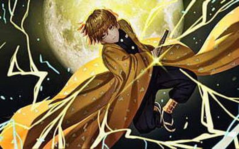 Zenitsu Agatsuma Moon Demon Slayer Kimetsu No Yaiba Manga Lightings ...