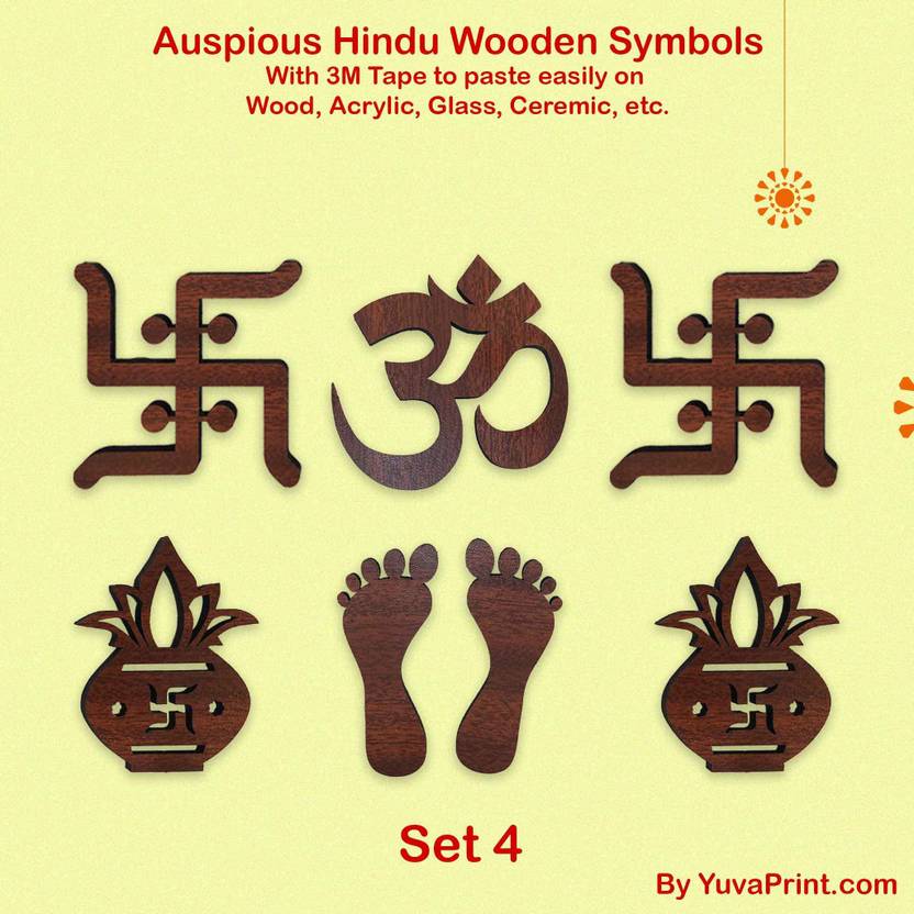 yuvaprint Auspicious Hindu Symbols Pack of 6 Price in India - Buy ...