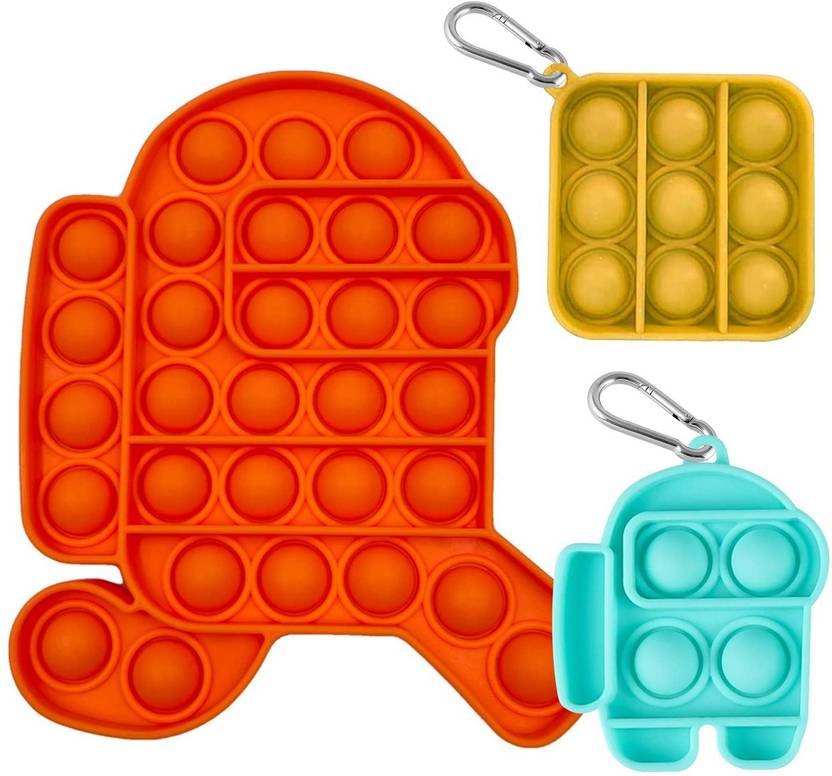 Party Propz Among Us Pop It Toy - 3 Pack Rainbow Pop It Fidget Toy ...