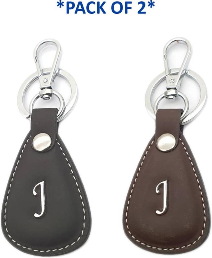 VS Club COMBO_J_LETTER_KEYCHAIN_BLACK_BROWN Key Chain Price in India ...