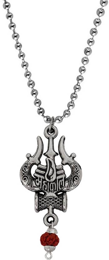 M Men Style Religious Lord Shiv Symbol Trishul with Mahakaal Letter ...