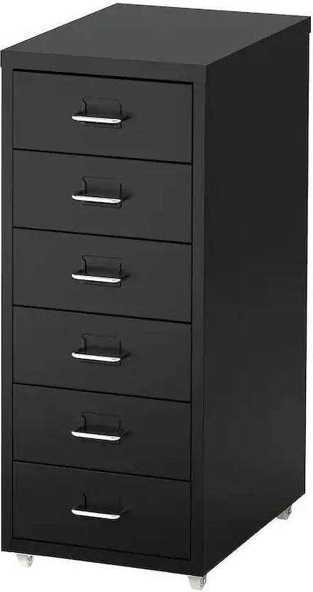 IKEA HELMER_DRAWER UNIT ON CASTORS_BLACK Metal Free Standing Chest of ...