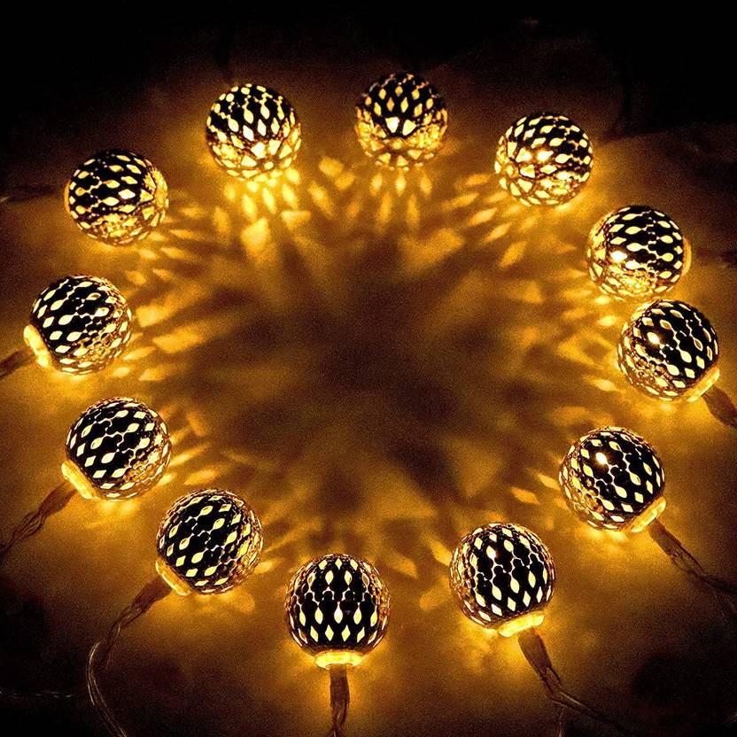 RuhZa TV-out Cable Tech 16 diwali led lights hanging LED Moroccan Globe ...