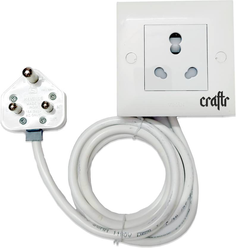 Lucknow Crafts Extension Board With Havells REO 16 Amp Socket & 16 Amp ...
