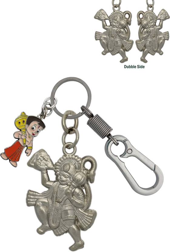 Shoky Looks Double Side Bajrangbali Hanuman Ji Keychain With Locking
