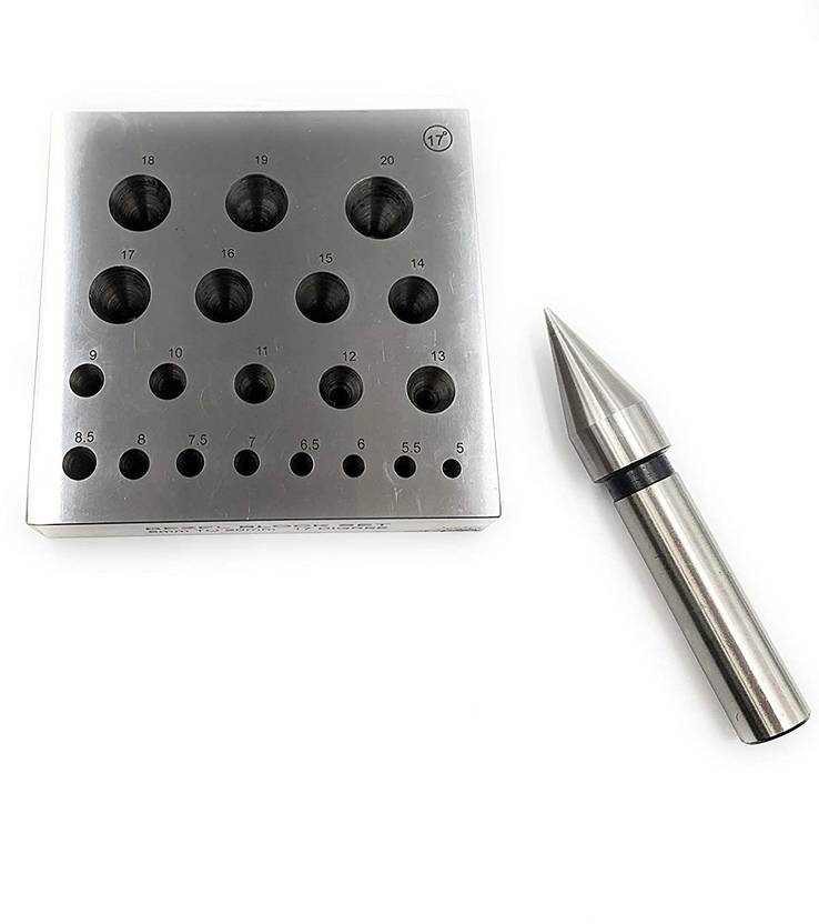 fozti Conical Bezel Forming Block Set with Punch Round Shaped to Form ...