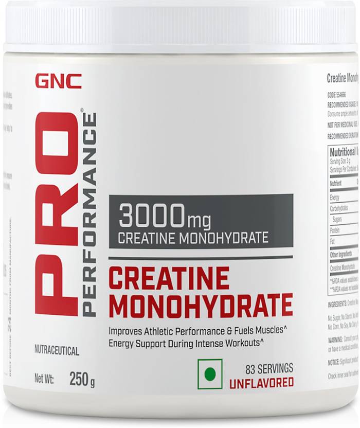 GNC Pro Performance Creatine Monohydrate 3000 mg (250gm) (Unflavored) Creatine Price in India ...