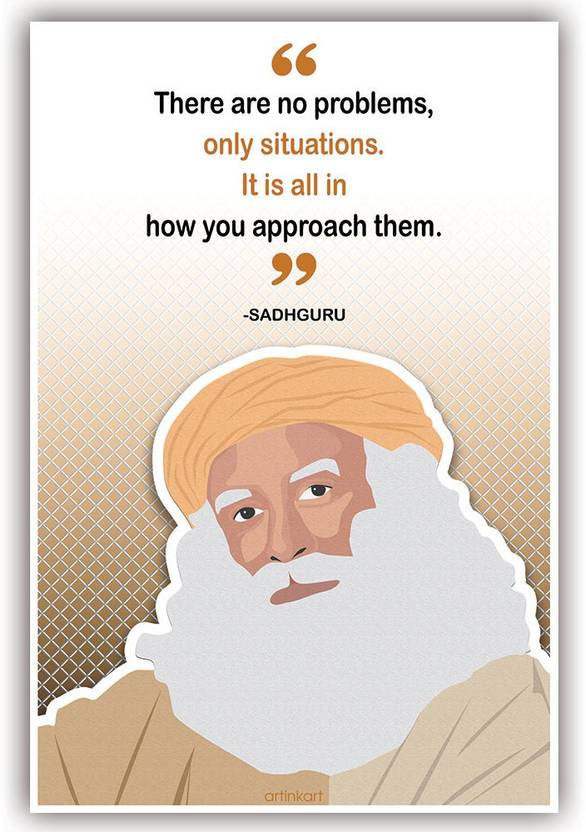 Sadhguru Poster Jaggi Vasudev Quotes Motivational Inspirational Wall ...
