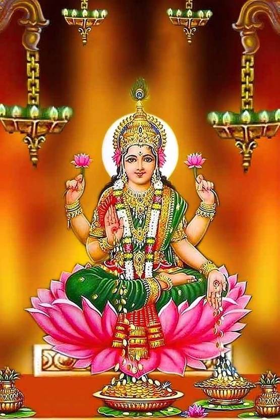 Goddess Lakshmi Maa Religious Waterproof Vinyl Sticker Poster || (24 ...