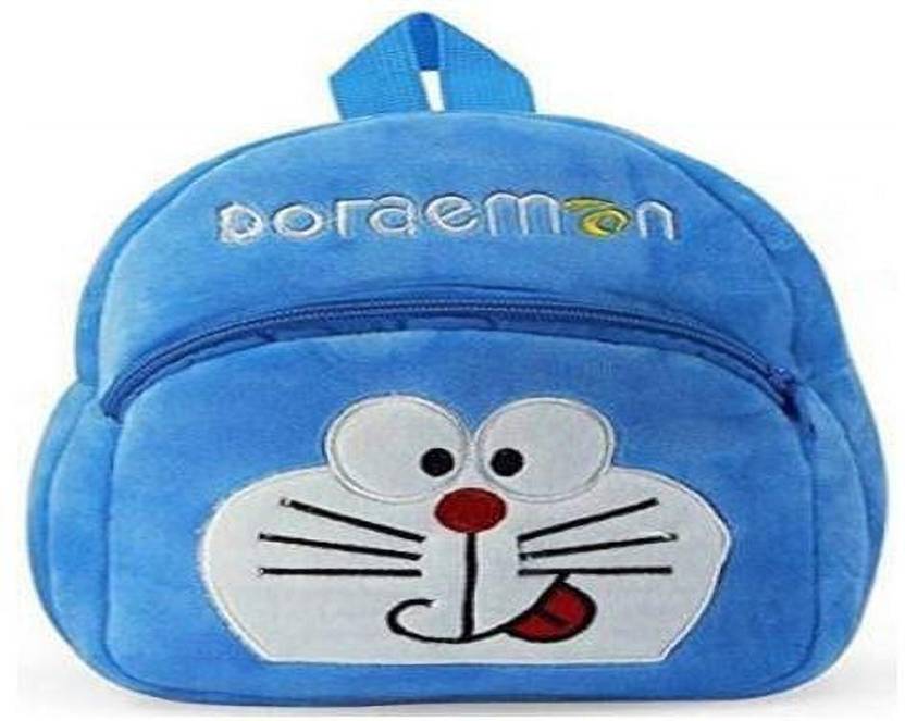 CAPRON Doraemon School Bag Cartoon Character Kids Soft Plush Fabric School Bag for Baby Boys and ...