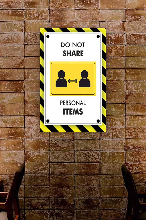 Covid 19 Precaution Sticker Poster |Do Not Share Personal Items ...