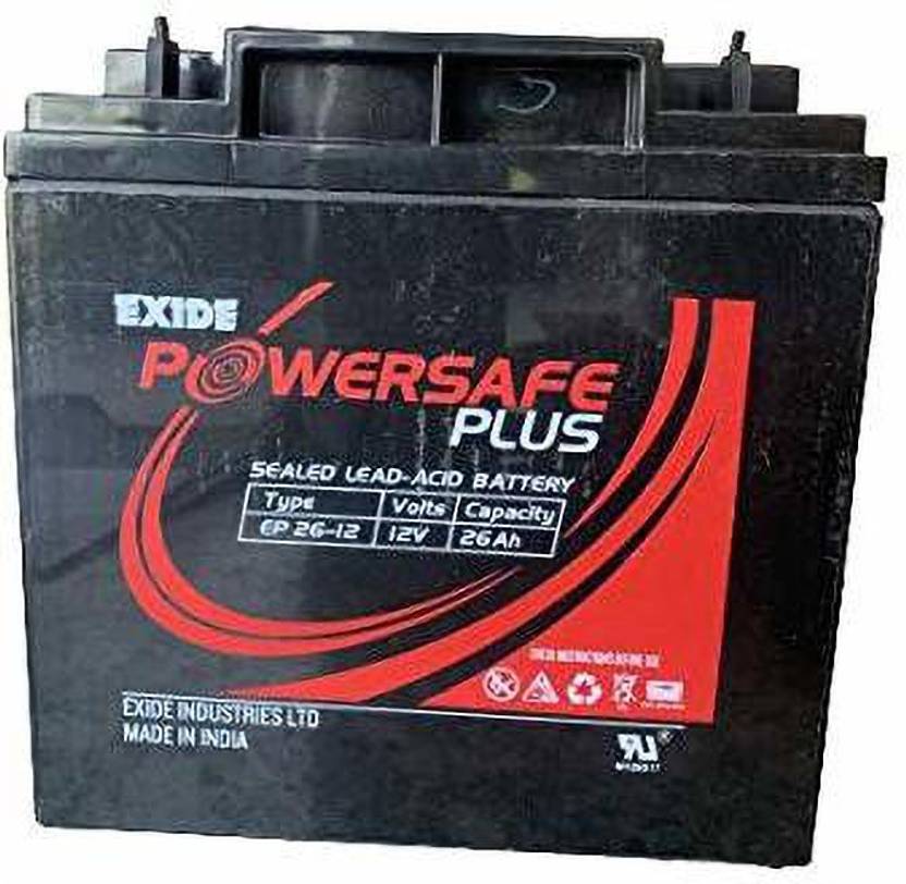 EXIDE 12V 26AH PowerSafe Sealed UPS Solar Battery (Black) UPS Price in ...