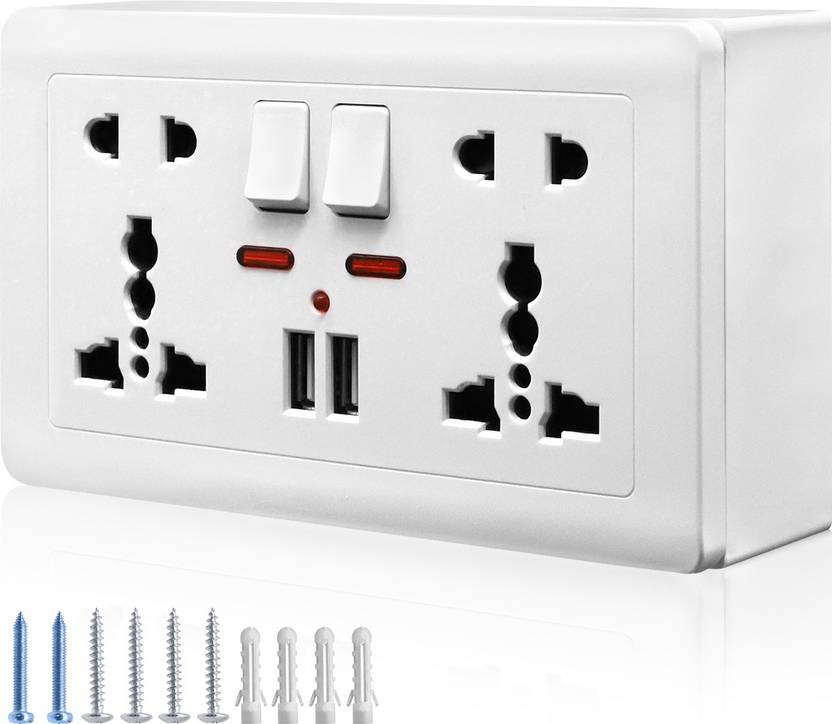 HASTHIP 2.1A 2 USB Multi Plug Socket Switch-Control Wall Socket with ...