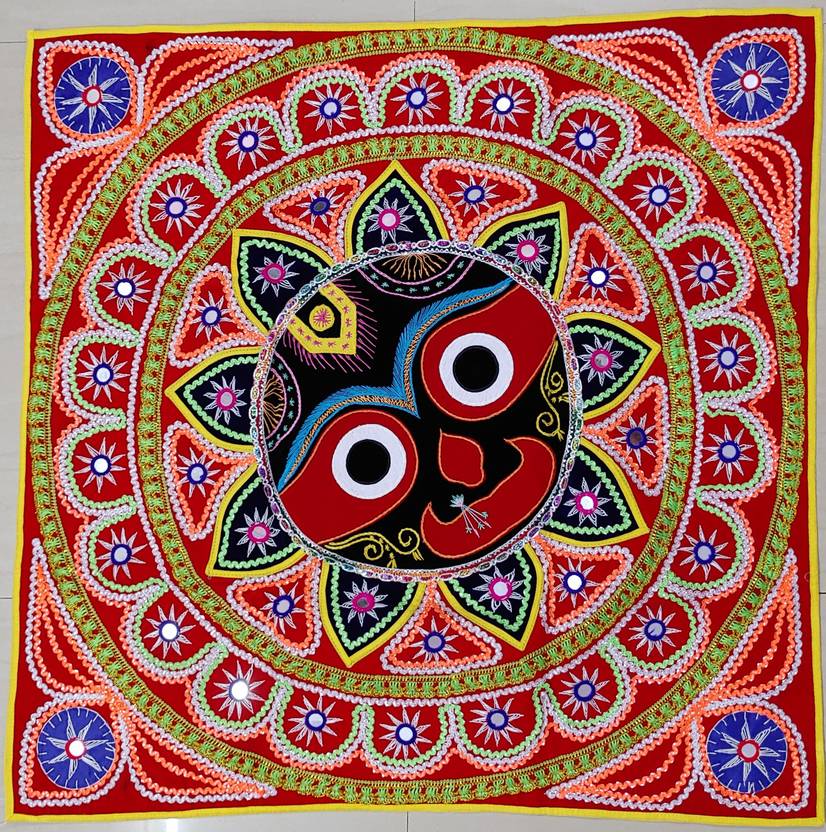 PIPILI CHANDUA Sri Jagannath Multicolor Star Chandua ( 90 x 90 cm ...