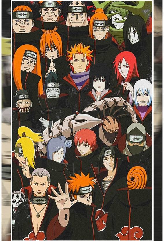Akatsuki Members collage Naruto Wallposter REDCLOUD Paper Print ...