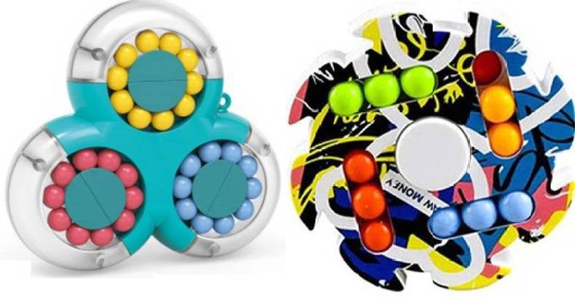 ALLAMWAR Rotating Magic Bean Ball Triangle Cube Fingertip Fidget Toys ...