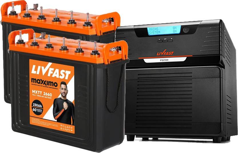 Livfast PS 2500+ MXTT 2660 Tubular Inverter Battery Price in India ...