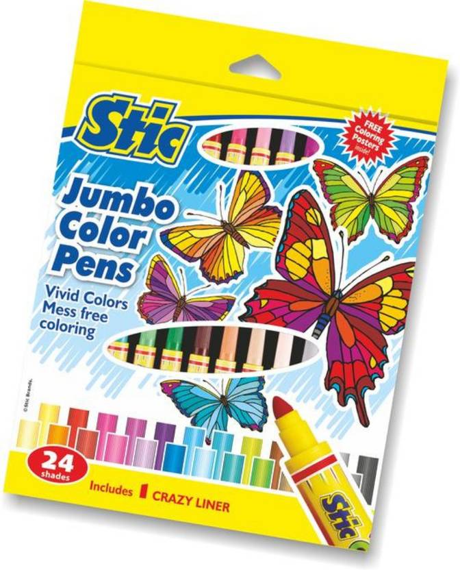 Flipkart.com | STIC 24 Shades Jumbo Colouring Kit Markers Colour Sketch ...
