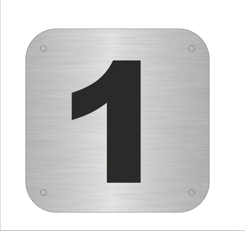 Hardika Creation Stainless Steel Floor Sign "1" (With Logo) Sign With ...