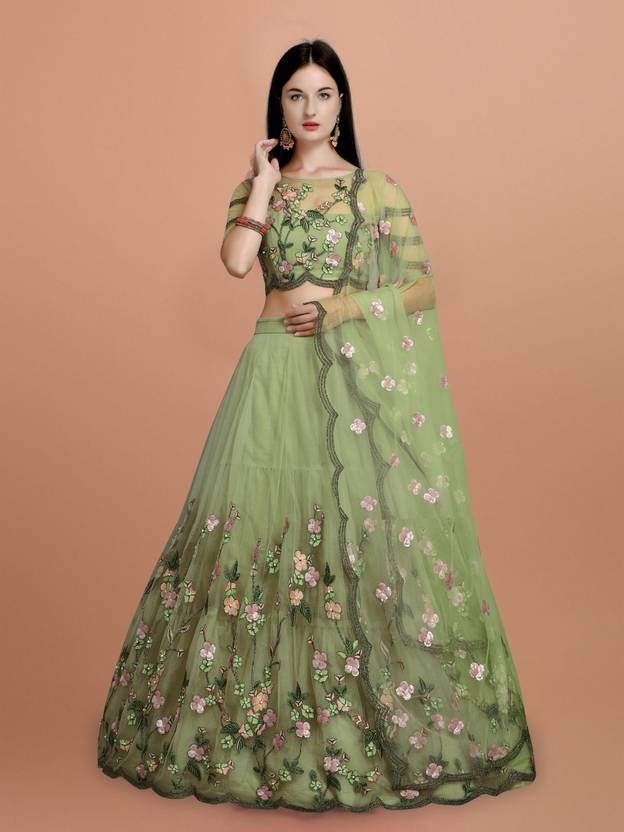 ZAALIMA FASHION Embroidered Semi Stitched Lehenga Choli - Buy ZAALIMA ...