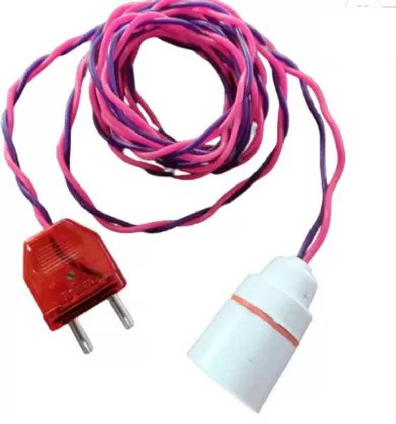 skreal Bulb Holder Hanging Flexible Wire with 2 Pin Plug -Multicolor ...