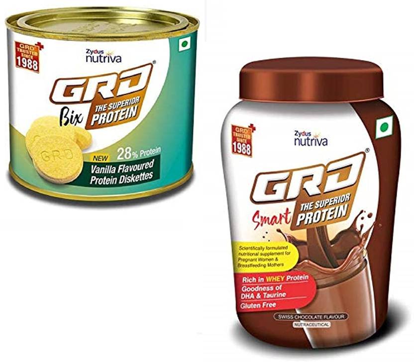 GRD Vanilla High protein biscuit 250g & Smart Chocolate protein powder ...