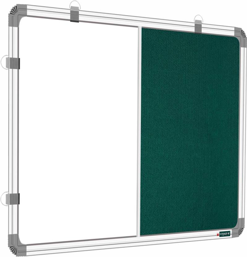 YAJNAS 2X3 Feet Premium Combination Board (Non-Magnetic Whiteboard With ...