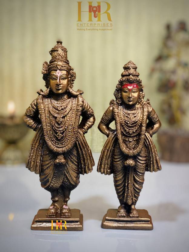 hr enterprises ( VR 70 Copper) Vitthal Rukmini Statue,Vitthal Rukmani ...