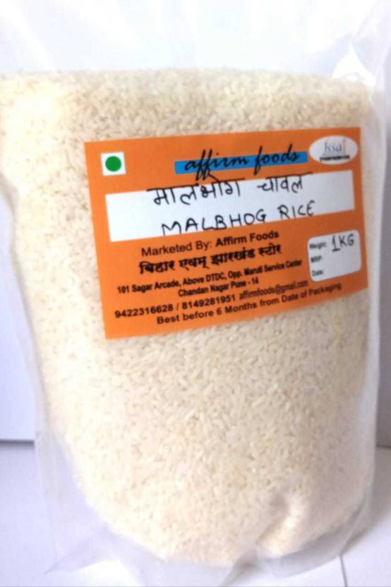 Affirm Foods Malbhog Rice 1kg Pack of 1 Mal Bhog Rice (Small Grain, Raw ...