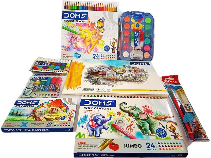 Flipkart.com | DOMS Jumbo Affordable Colouring Kit (Pack of 8 Items ...