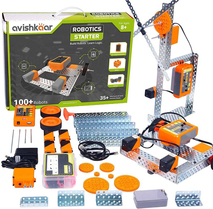 Avishkaar Box Robotics Starter Kit with 120 parts make 100 robots Learn ...