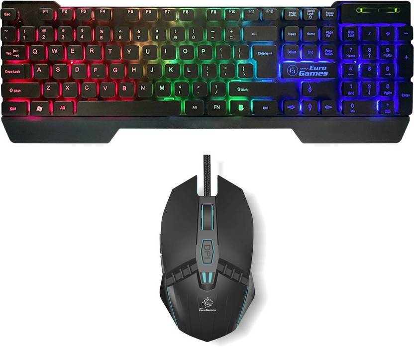 RPM Euro Games Gaming Keyboard & Mouse - Combo Wired USB Gaming ...