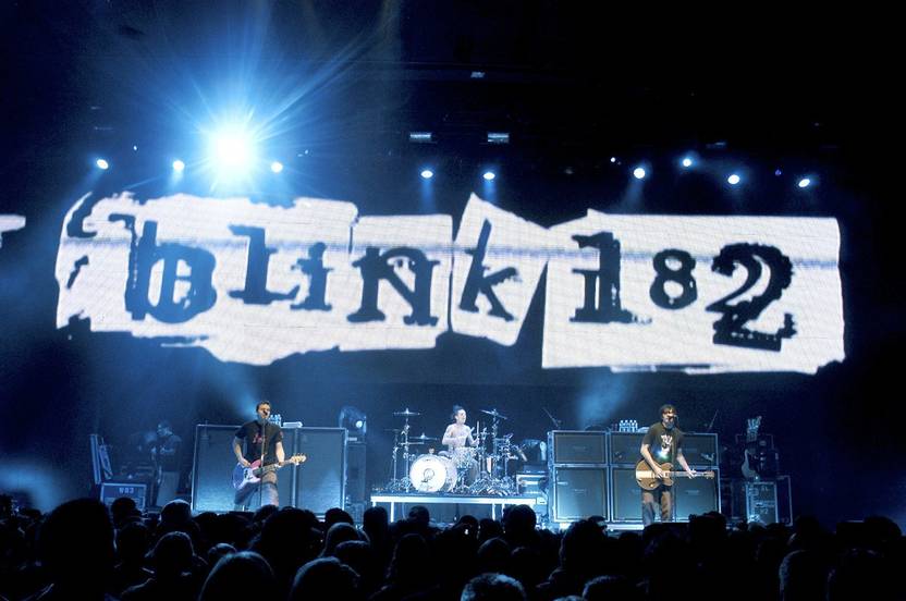 Blink-182, blink one eighty two, an American rock band, Mark Hoppus, Travis Barker, Matt Skiba ...