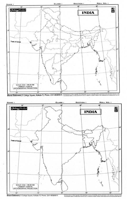 Nilima INDIA POLITICAL AND PHYSICAL OUTLINE BLANK MAP For Practice 50 nilima-india-political-and-physical-outline-blank-map-for-practice-50