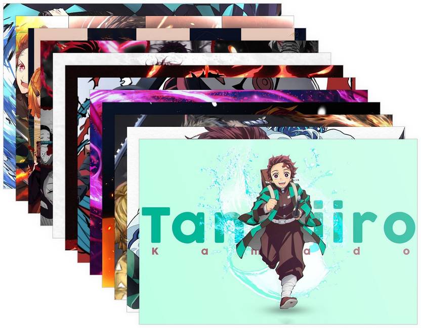 Pack of 12 Demon Slayer Poster | Tanjiro Kamado Photo Set | Anime ...