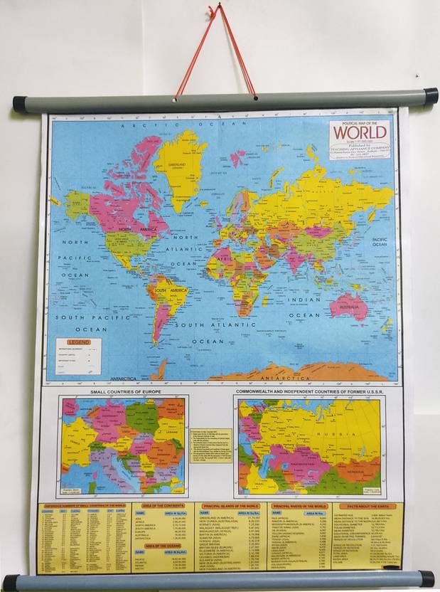 Nilima 36 cm Wall Hanging Chart of 'Political map of World' wall chart ...