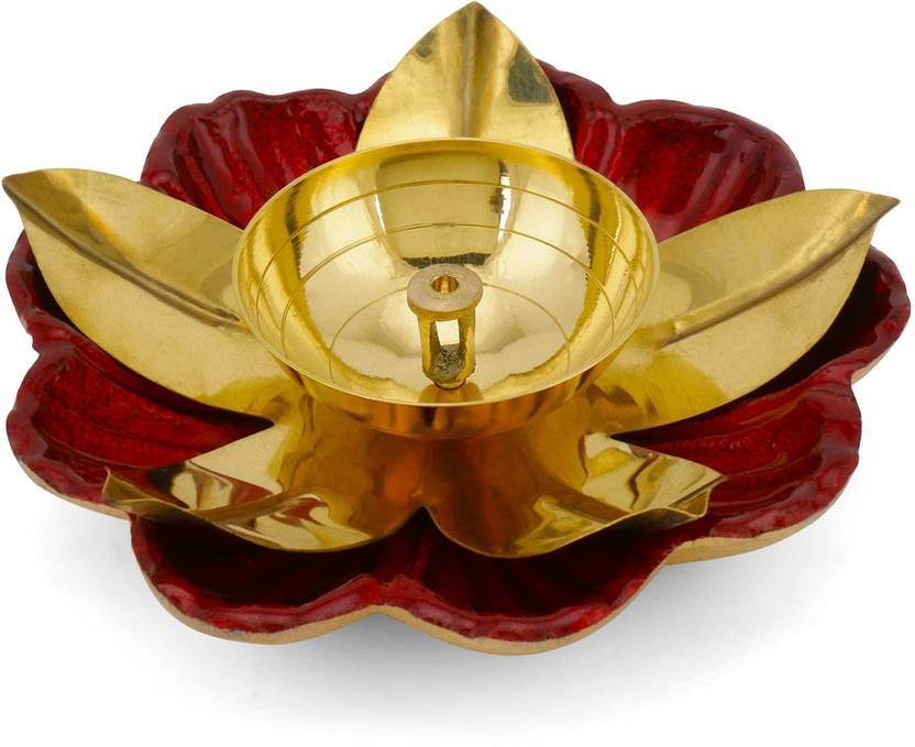 Primeera Traditional Pooja Diya for Aarti | Brass Decorative Petals ...