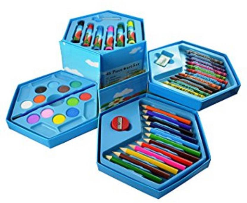 BASICS 21 46pc Art & Craft Color Kit Toy Set for Kids (3+ Years) (Pack ...