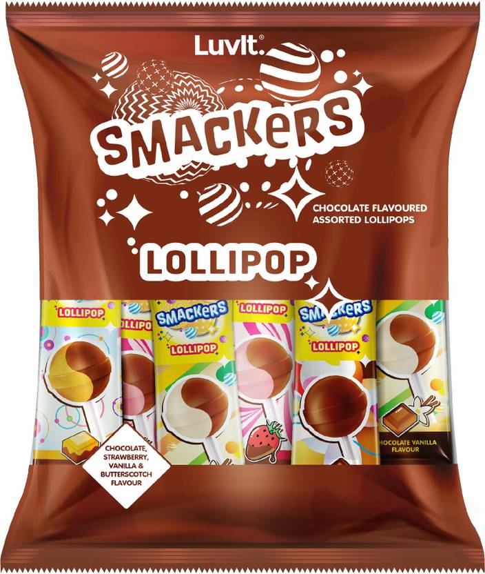 LuvIt Smackers Chocolate Flavoured Lollipops | 4 exciting Flavours for ...