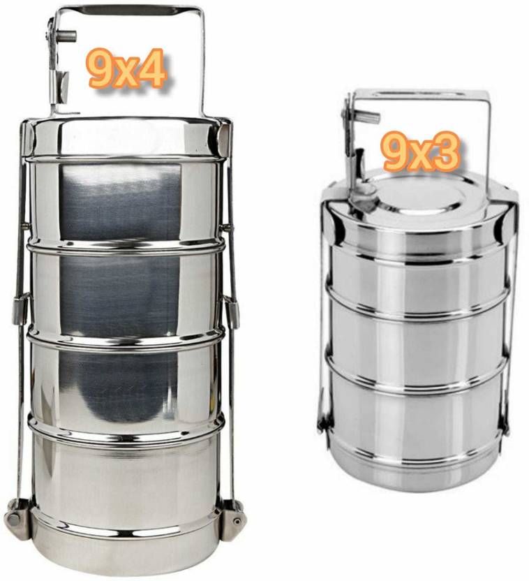 Flipkart.com | S G GROUPS TIFFIN SET COMBO 9X3&9X4 7 Containers Lunch Box