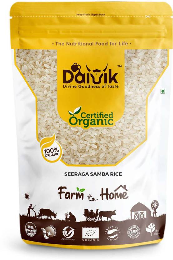 DAIVIK ORGANIC Thuraiyur Jeera Samba Rice, 1 Kg Jeera Samba Rice (Full ...