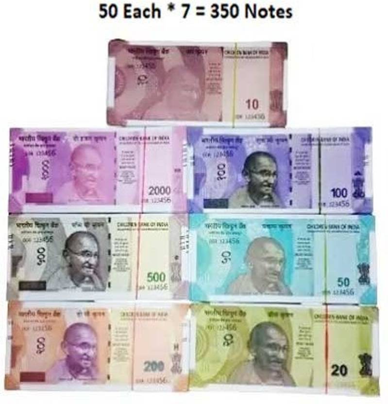 Dilurban Playing Indian Currency Notes for Fun Paper Kids Note-50 EACH ...